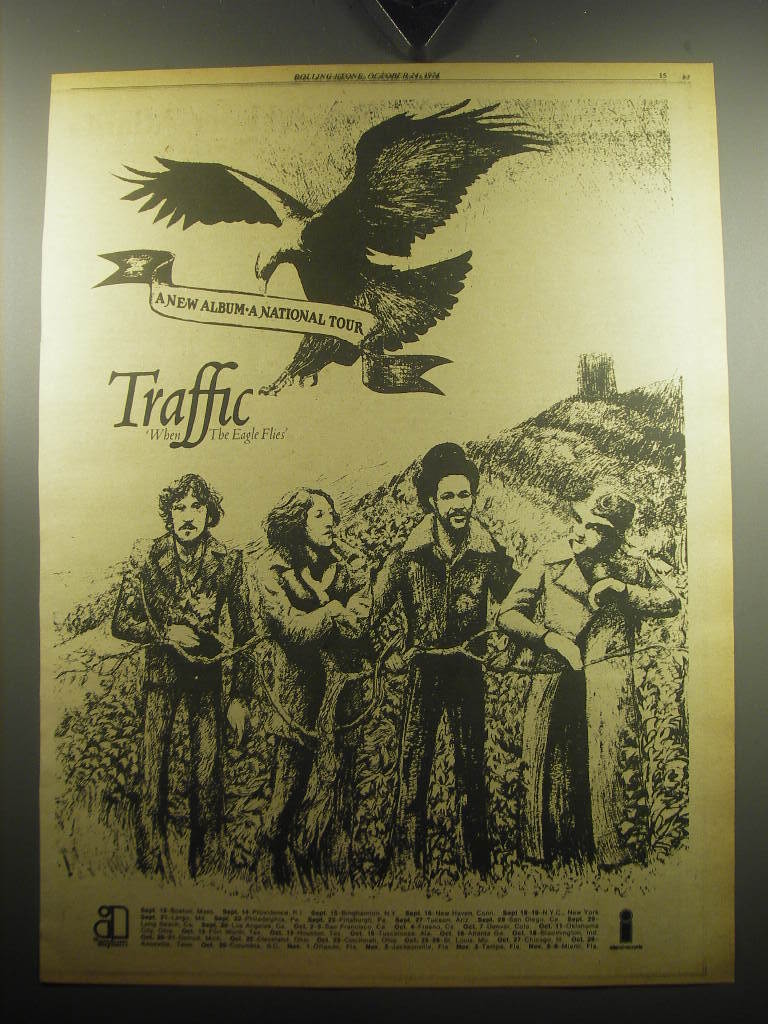 1974 Traffic When the Eagle Flies Album Ad - A new Album - a National ...