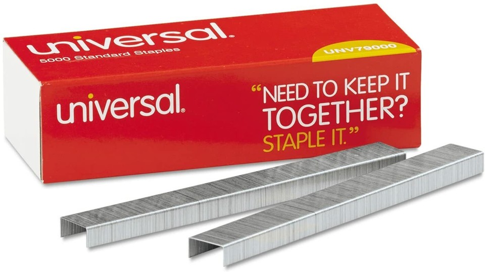 Universal Standard Chisel Point Staples, 0.25" Leg 0.5" Crown Steel ...