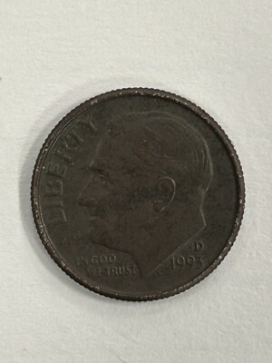 RARE 1993-D Roosevelt Dime Error Coin Missing Clad Layer Coin Collector ...