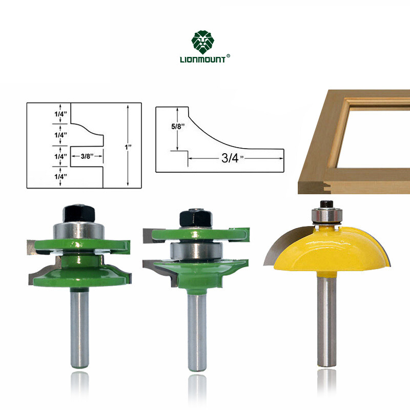 3PCS Tenon Joint Router Bits Set Tongue & Groove Cove Edge-Forming 8mm ...