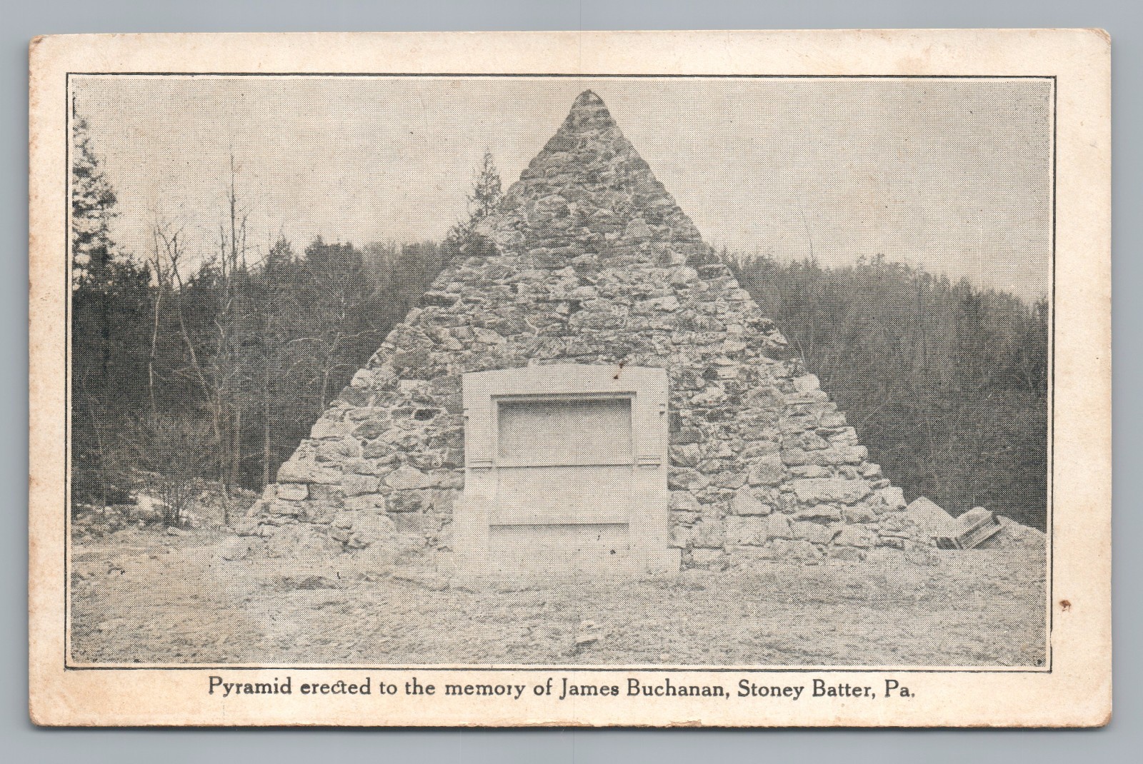James Buchanan Pyramid—Stoney Batter—Peters PA Franklin County—Antique ...