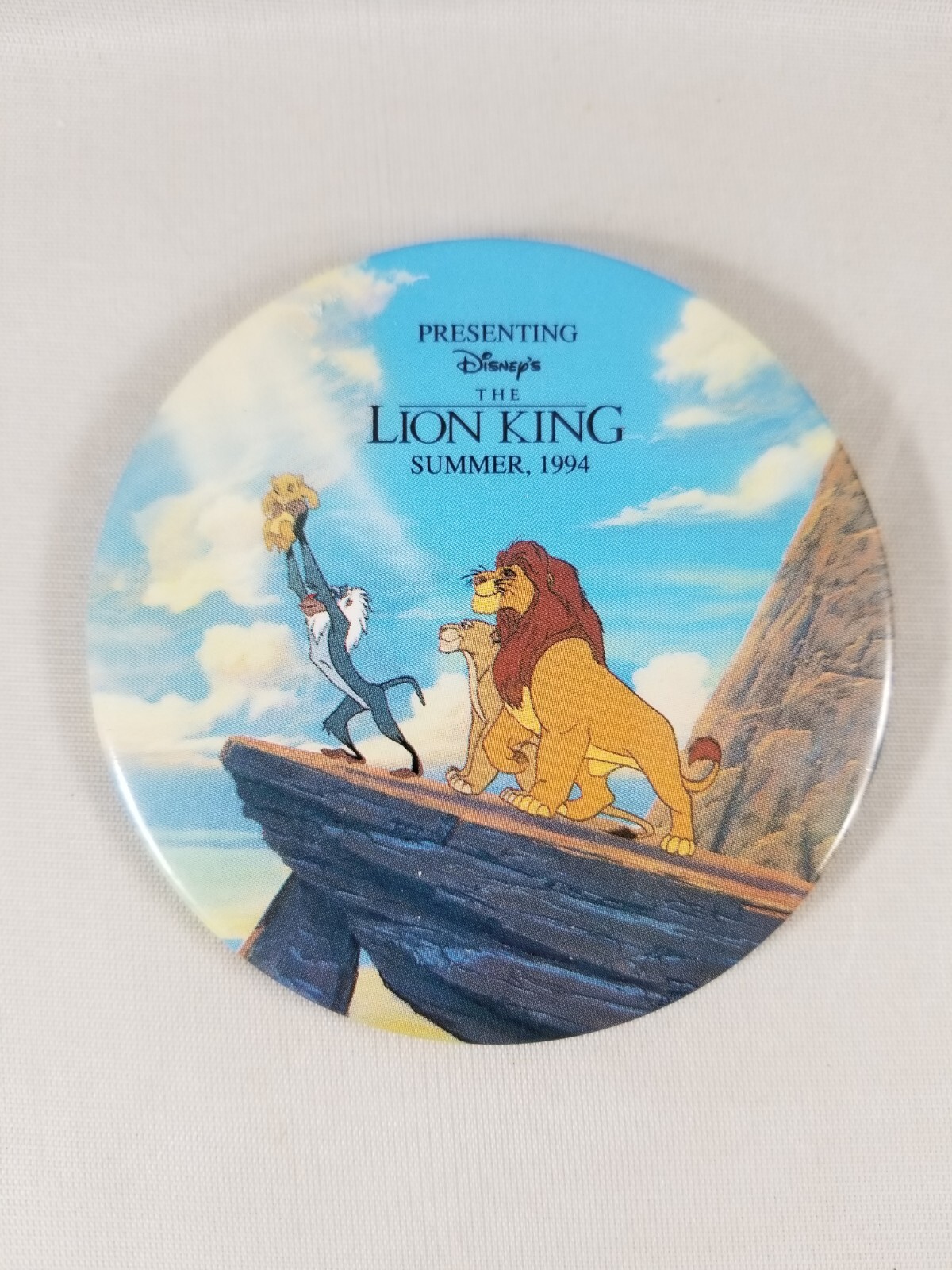 Disney Lion King Button Pin Summer 1994 Mufasa Nala Simba Rafiki Pride ...