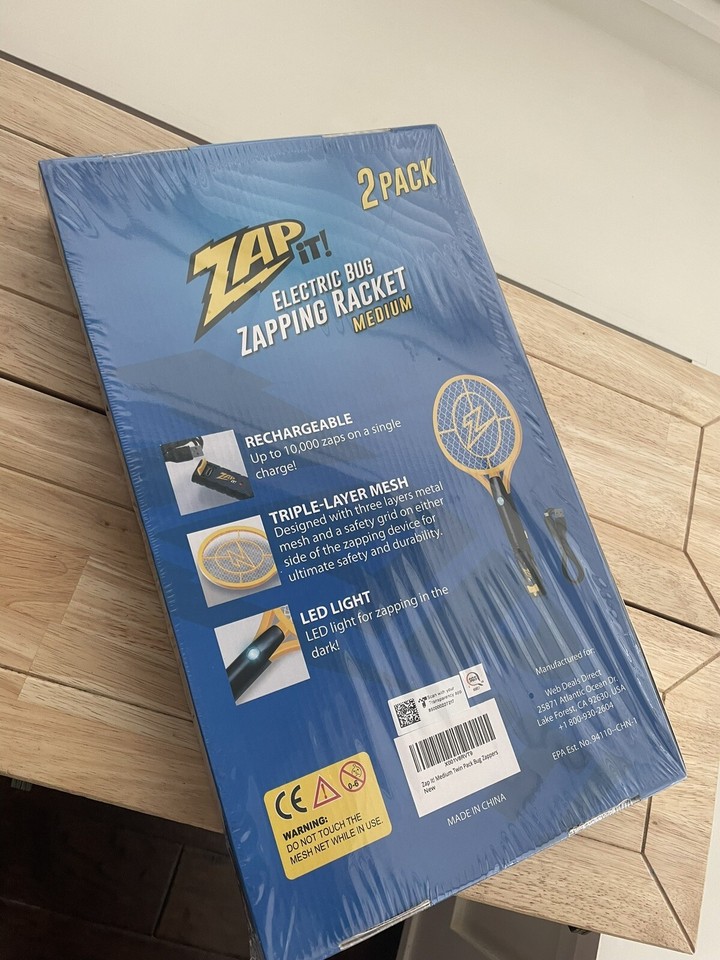 Zap It! Electric Bug Zapping Racket Fly Zapper Size Medium 2 Pack | eBay