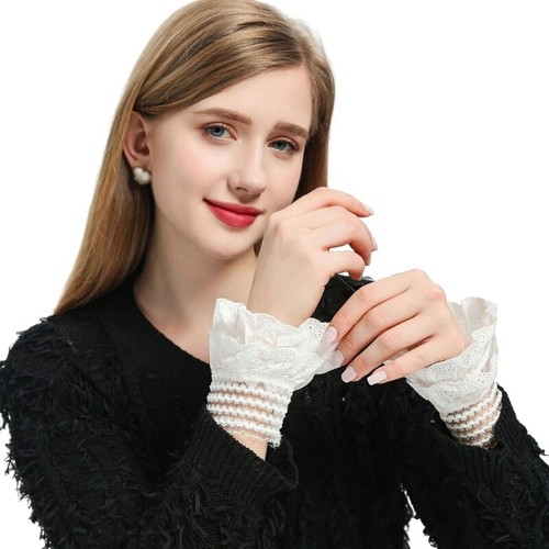 Women Flared Organ False Sleeves Double Layered False Cuffs Wrist False ...