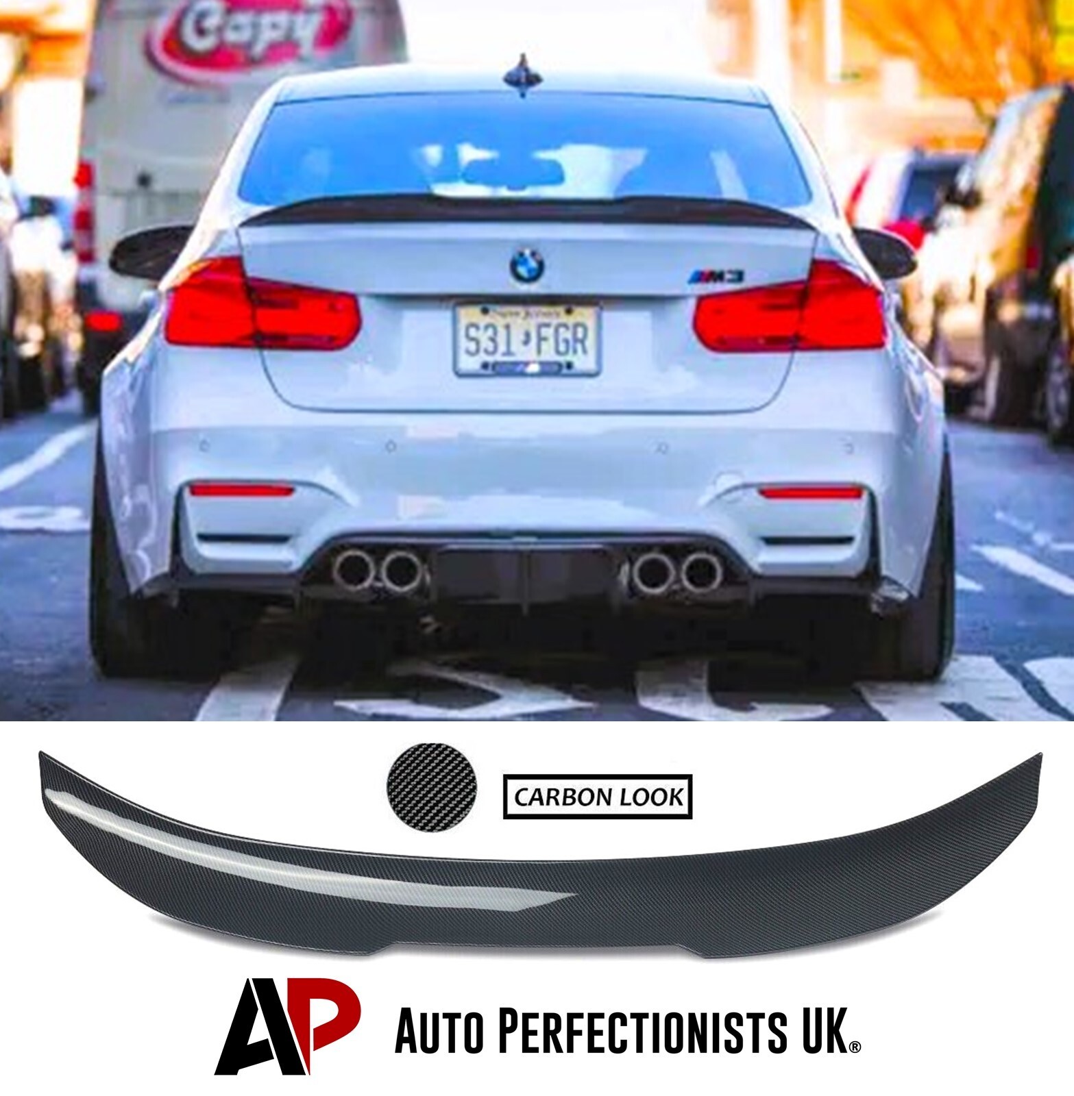 BMW 3 Series M3 F30 F80 Carbon Fibre Rear High Kick PSM Ducktail ...