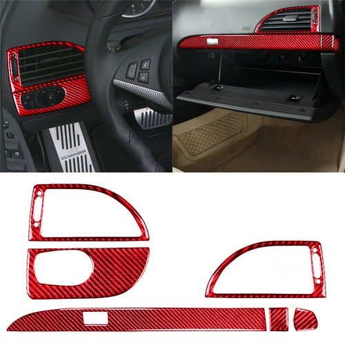 6pcs Carbon Fiber Dashboard Interior Sticker Trim Set For BMW 645 650 ...
