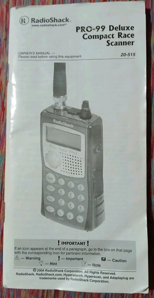 Radio Shack Pro-99 Race Track Pro Portable Scanner Non-Working for ...