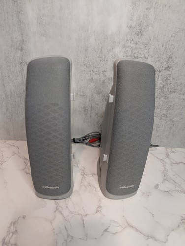 Vintage Polk Audio Computer Monitor Speakers Gray HP Pavilion Monitor ...