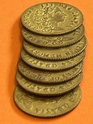 George III Brass Gaming Tokens X 7 Dated: 1797 In Memory Of The Good ...