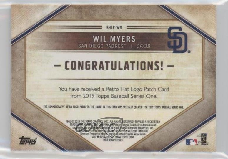 2019 Topps Retro Hat Manufactured Logo 150th Anniversary Wil Myers ...