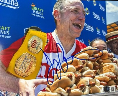 Joey Chestnut Signed Nathan's Hot Dog 8x10 photo Beckett BAS COA ...