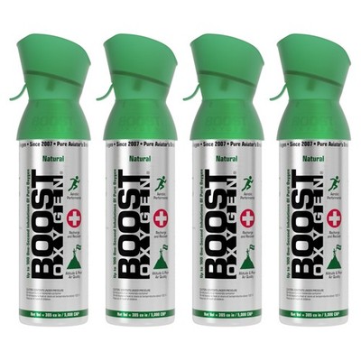 Boost Oxygen 5 Liter Canned Oxygen Bottle with Mouthpiece, Natural (4 ...