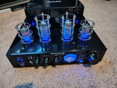 Rockville BluTube LED 70W Bluetooth Tube Amplifier/Home Stereo Receiver ...