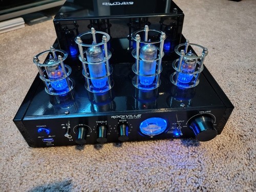 Rockville BluTube LED 70W Bluetooth Tube Amplifier/Home Stereo Receiver ...