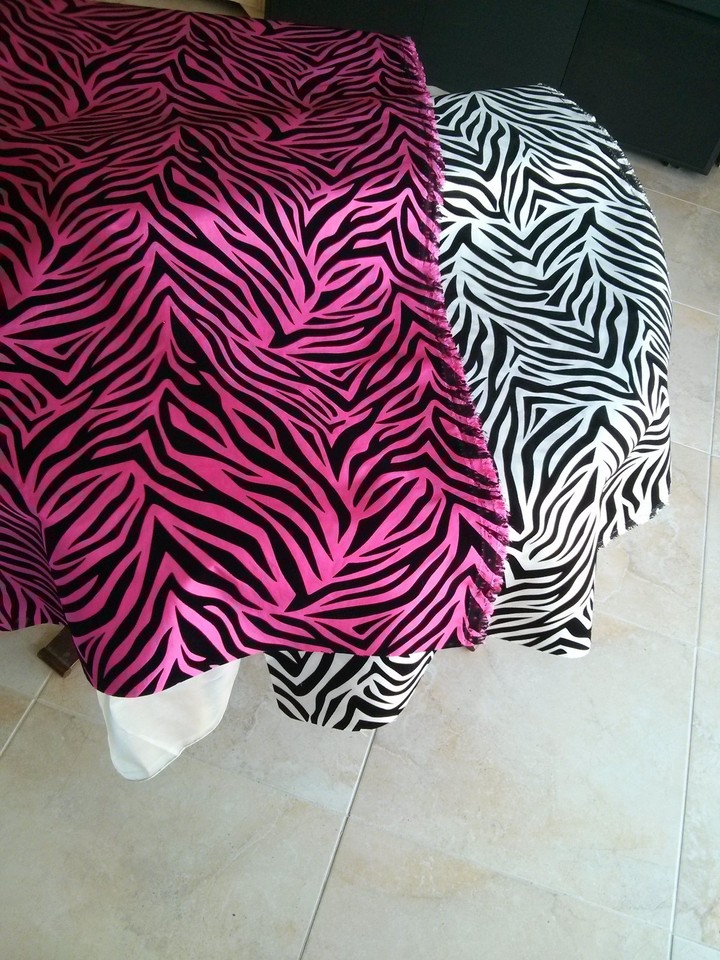 Zebra pattern 58" wide Taffeta Fuchsia Black velvet flocking, Swatch ...