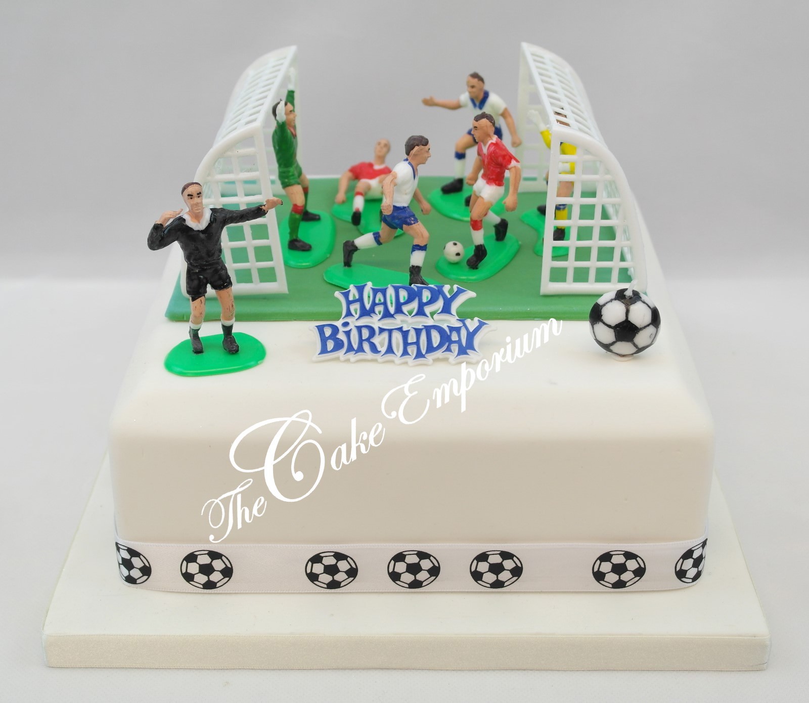 Football Cake Topper Set - Footballers Nets, Ball, Motto, Ribbon and ...