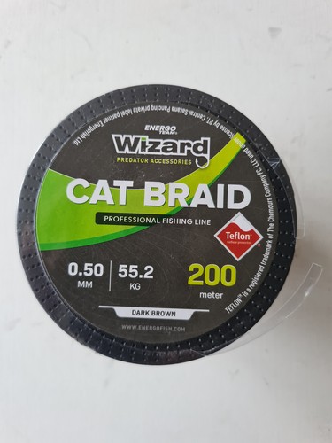 WIZARD FISHING LINE CAT BRAID DARK BROWN 200M - WIZARD CAT BRAID 0.50MM ...
