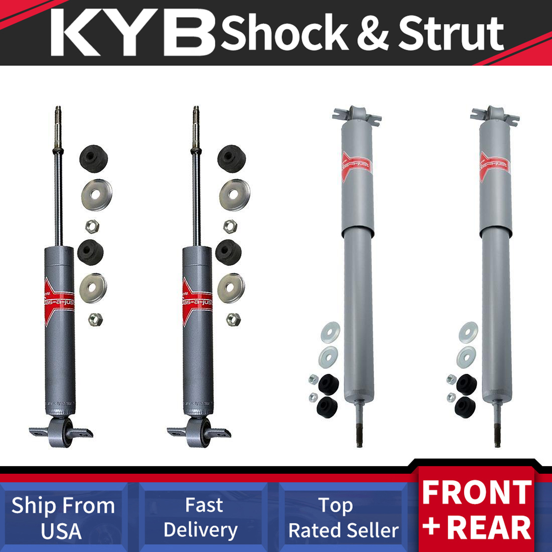 KYB 4PCS HEAVY DUTY SHOCKS For UPGRADE CHEVY CAMARO FIREBIRD 70 to 80 ...