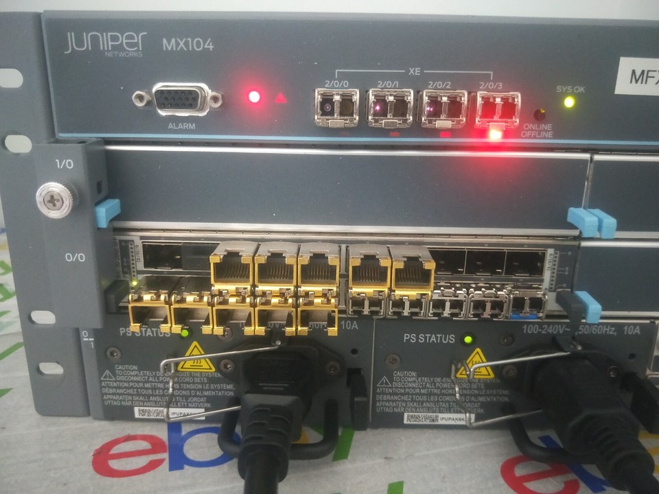 Juniper MX104 Router w/ MIC-3D-20GE-SFP & x2 PWR | eBay