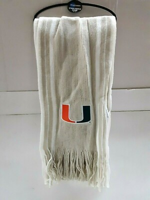 Miami Hurricanes NCAA Little Earth Stripe Fringe Scarf 70" x 8" | eBay