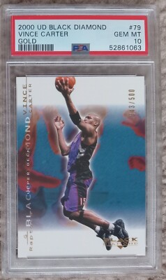 2000 UD Black Diamond Gold Vince Carter /500 PSA 10 Toronto Raptors POP ...