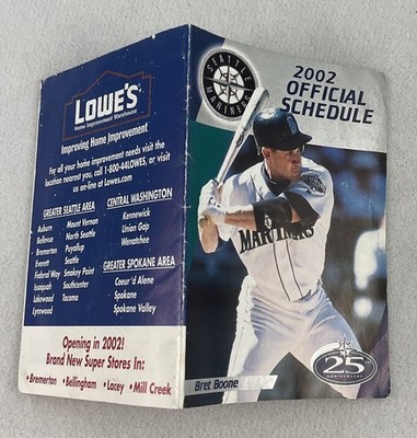 2002 Seattle Mariners Baseball Pocket Schedule-Lowe's | eBay