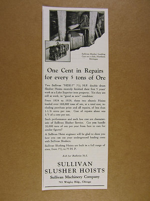 1930 northern michigan iron mine photo Sullivan Slusher Hoists vintage ...