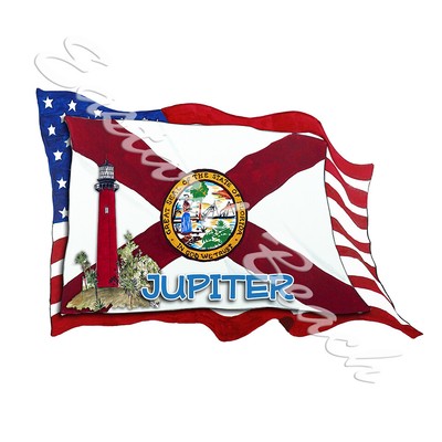 USA Florida Flags w/ Lighthouse- Jupiter Inlet - Vinyl Decal - Car ...