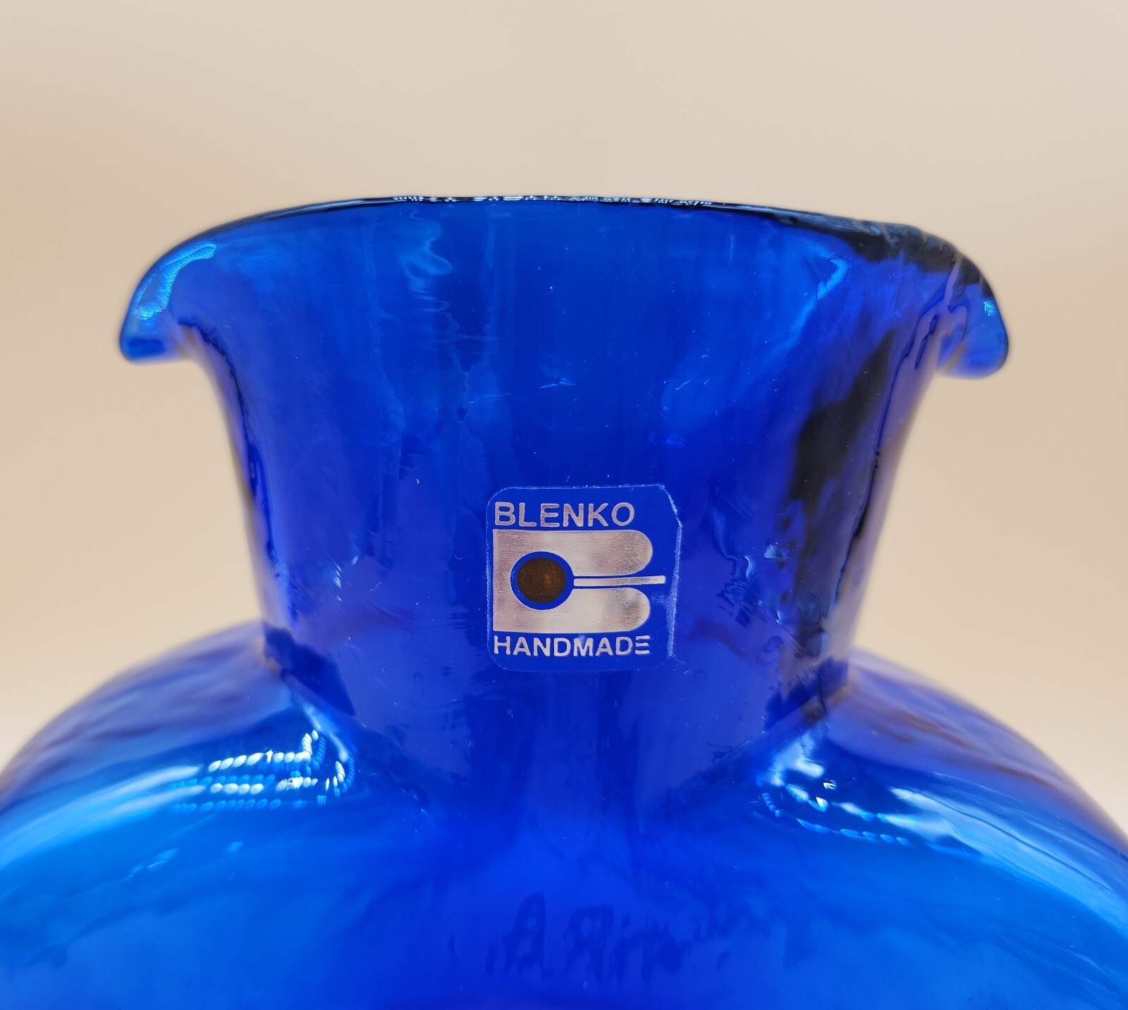Vintage BLENKO Handcraft/Hand Made Cobalt blue Pitcher/Vase, Highly ...
