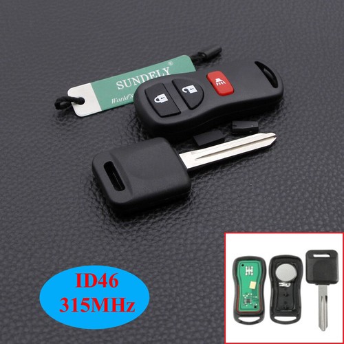 2Set Remote Key Fob + 46 Transponder Chip Key Clicker Transmitter For ...
