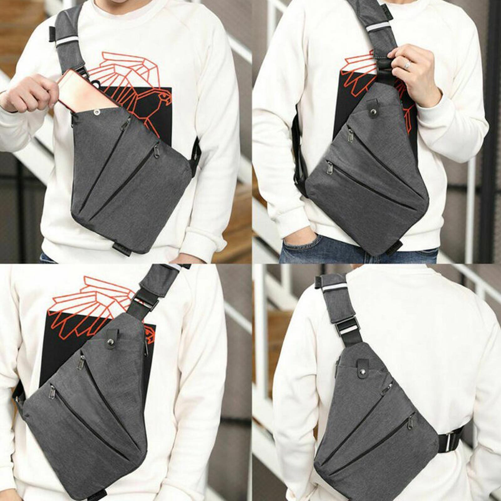 Waterproof Shoulder Bag Personal Anti Theft Pocket Portable Chest ...