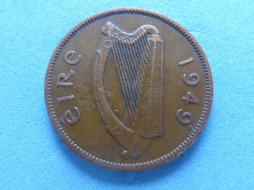 IRELAND, IRISH BRONZE HALFPENNY, HARP PIG & PIGLETS 1928-1967 FROM JUST ...
