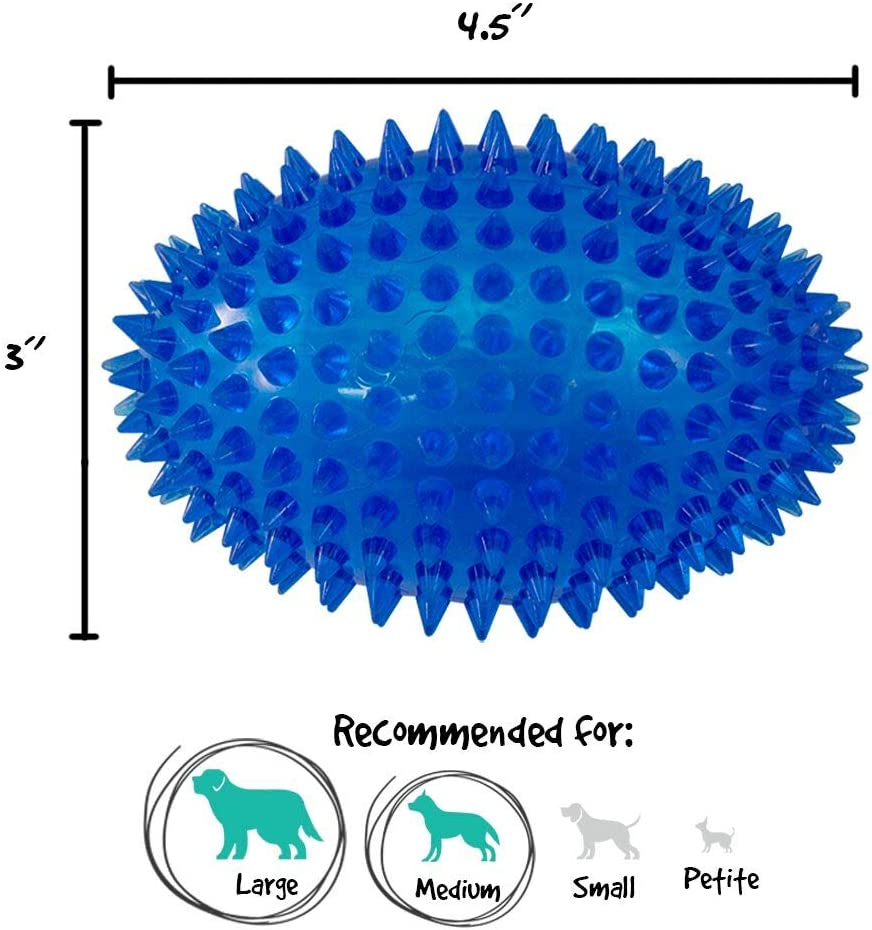 Gnawsome™ 4.5” Spiky Squeaker Football Dog Toy - Large, Cleans Teeth ...