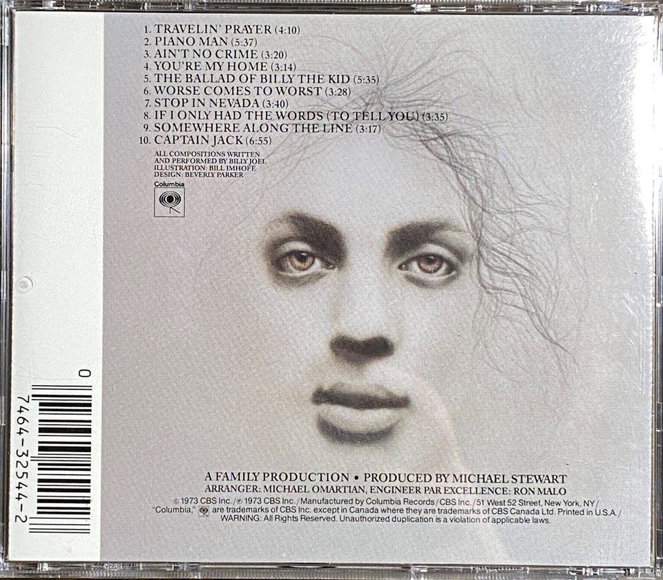 Billy Joel Piano Man CD 1987 Early Pressing | eBay