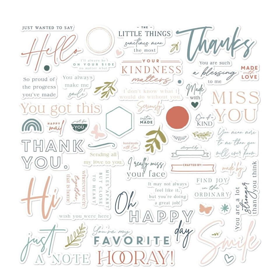 Diamond Press Every Day Sentiments Stamp Kit Phrases Sayings Front ...