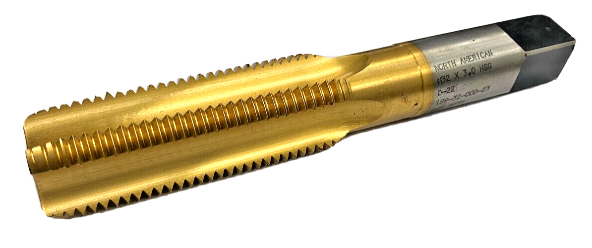 New North American Tap M32 X 3.0 HSG, 4 Flute - Plug Hand Tap Tin ...