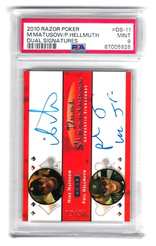 2010 Razor Poker Mike Matusow / Phil Hellmuth Dual Signature Autograph ...
