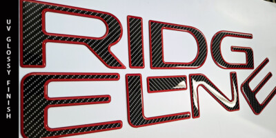 Tailgate raised letters fits RIDGELINE 2024 2025 2026 carbon with red ...
