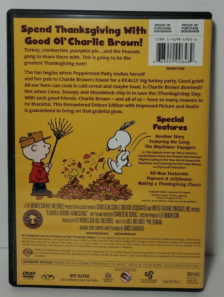 A Charlie Brown Thanksgiving Dvd