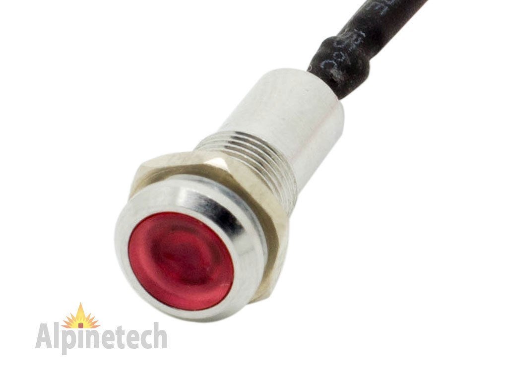 PL6-R ATI 6mm 1/4" Red 12V LED Metal Indicator Pilot Dash Light | eBay