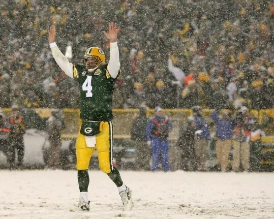 Brett Favre Packers Snow