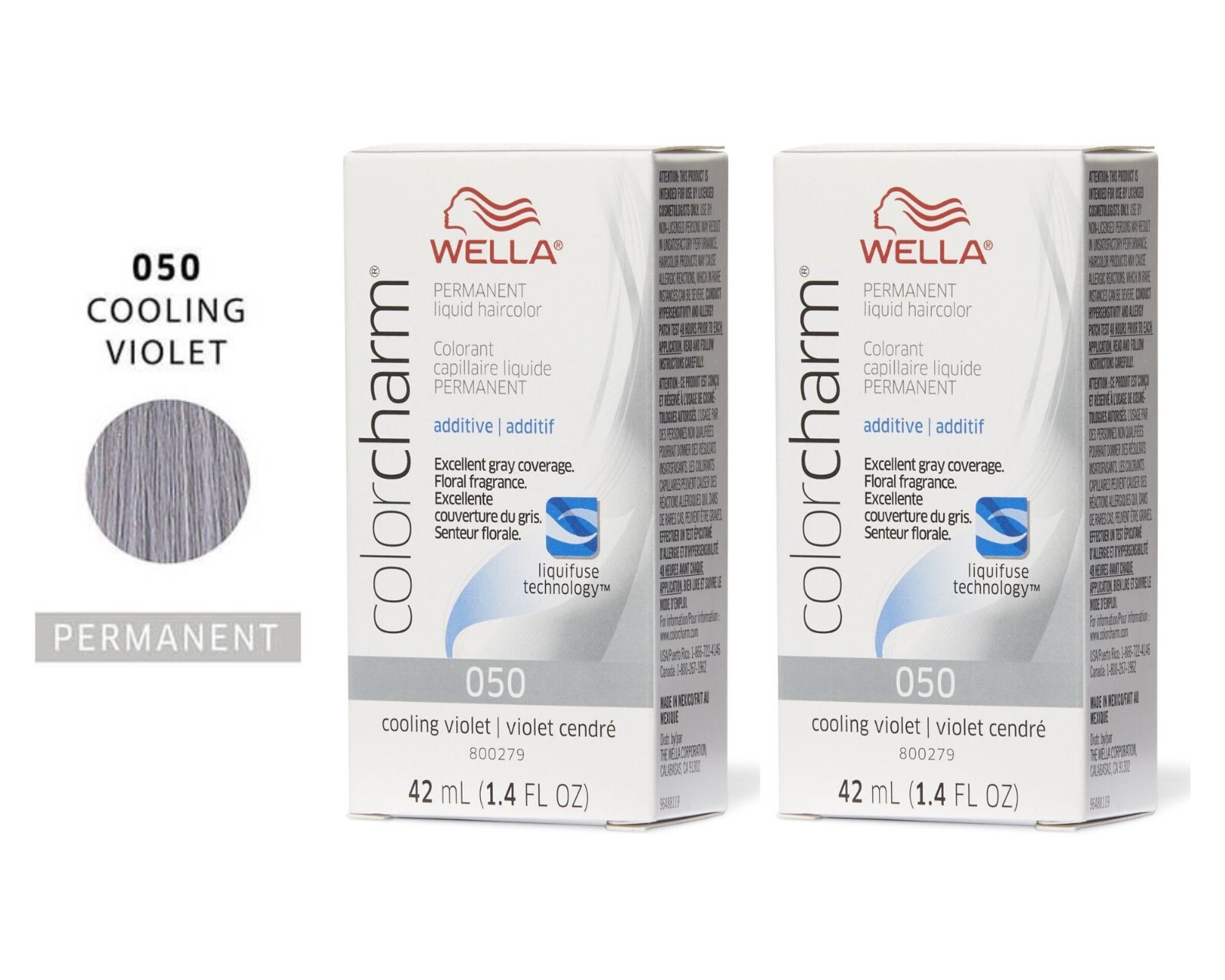 Wella Color Charm 050 Liquid Permanent Hair Color Cooling Violet - Pack ...