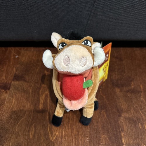 Disney Store 7" Lion King Pumba Pig Warthog With Apple Stuffed Plush ...