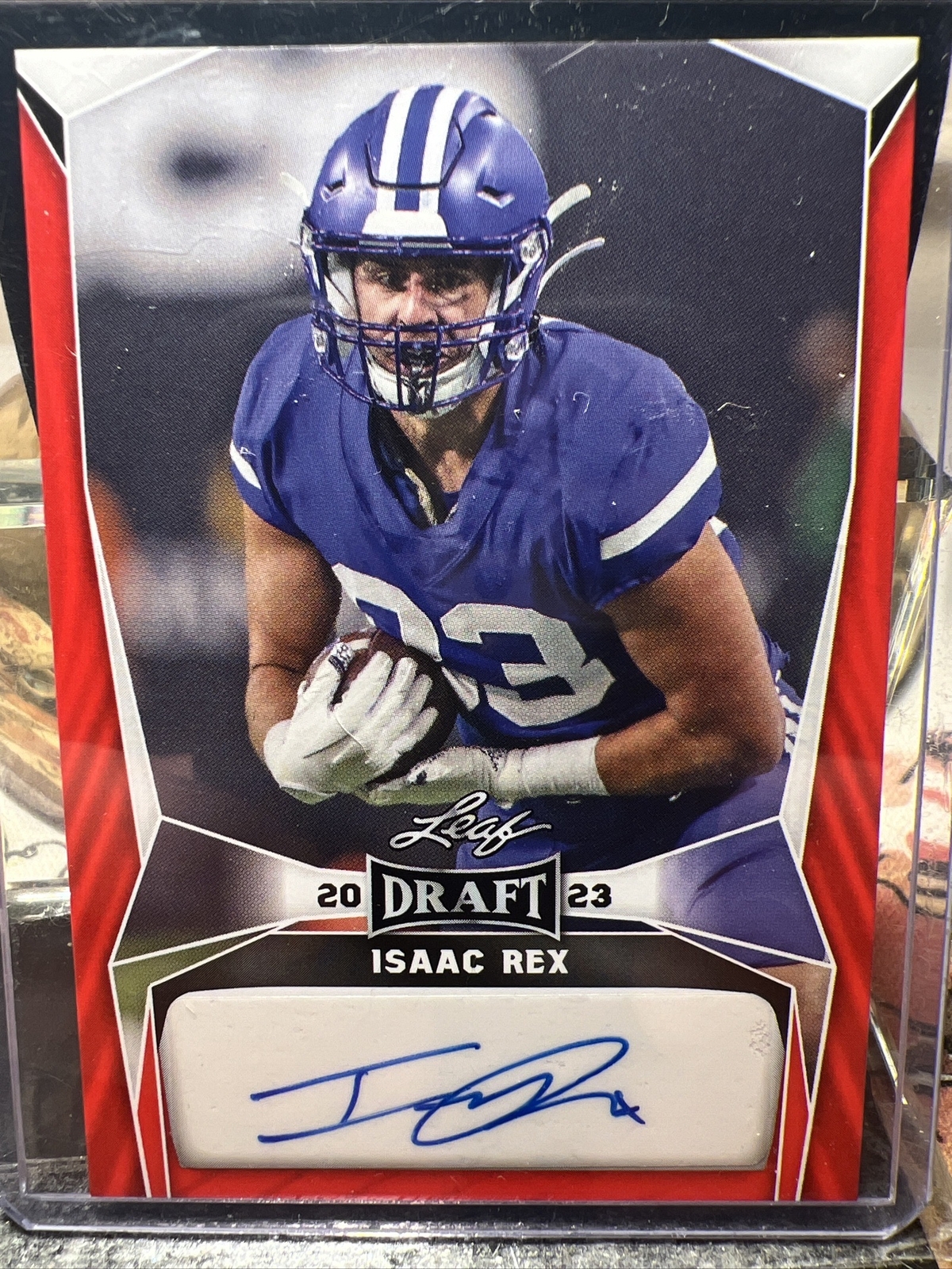 2023 LEAF DRAFT ROOKIE RED AUTO ISAAC REX BYU COUGARS #BA-IR1 | eBay