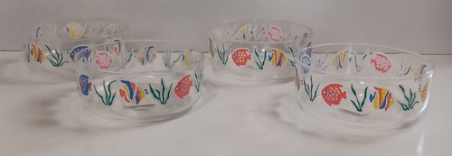 Set of 4 Vintage 90s Small Plastic Bowls Retro Fish Pattern | eBay ...