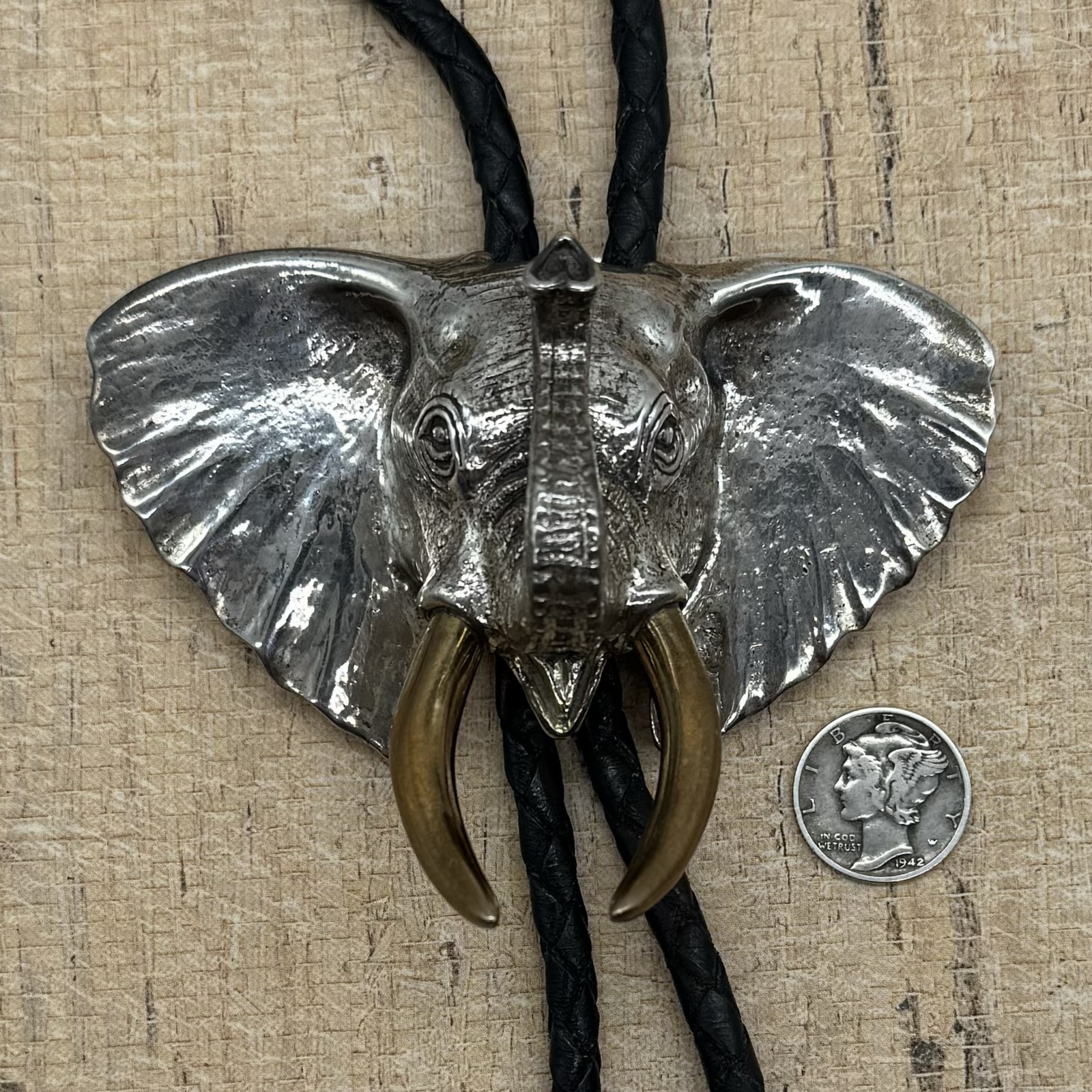 HUGE Sterling Silver Native American Elephant Bolo Ti… - Gem
