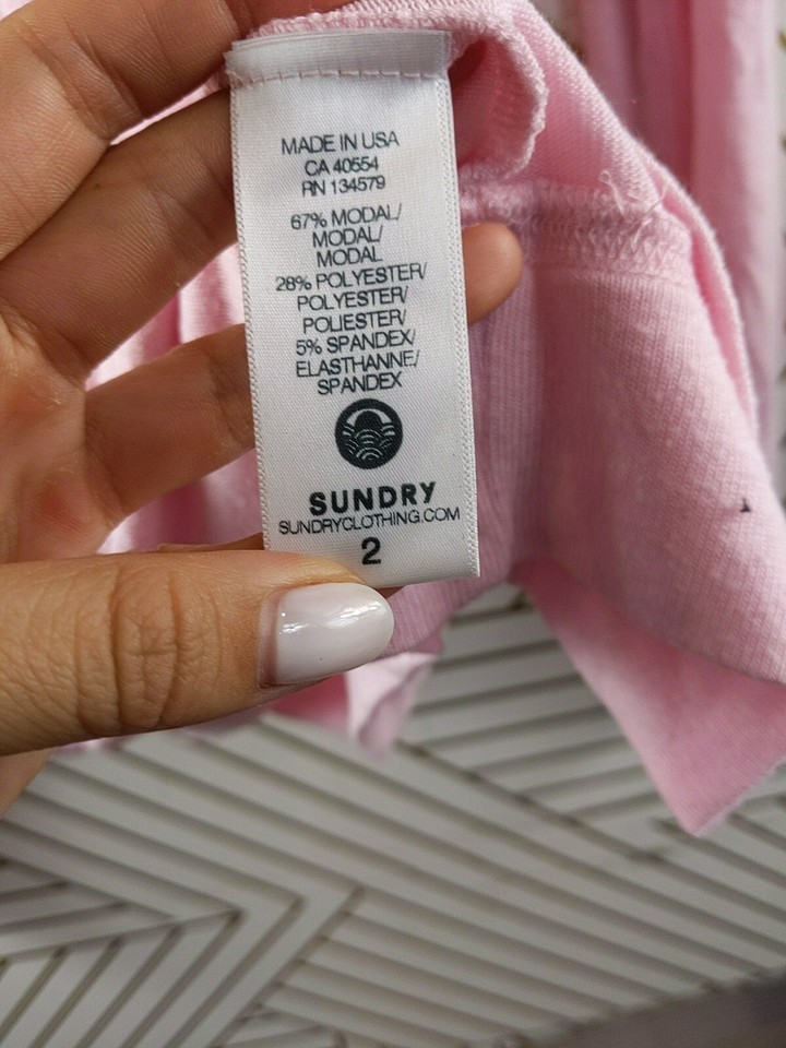 SUNDRY Women's Pink Modal Hoodie Pullover Size 2 | eBay