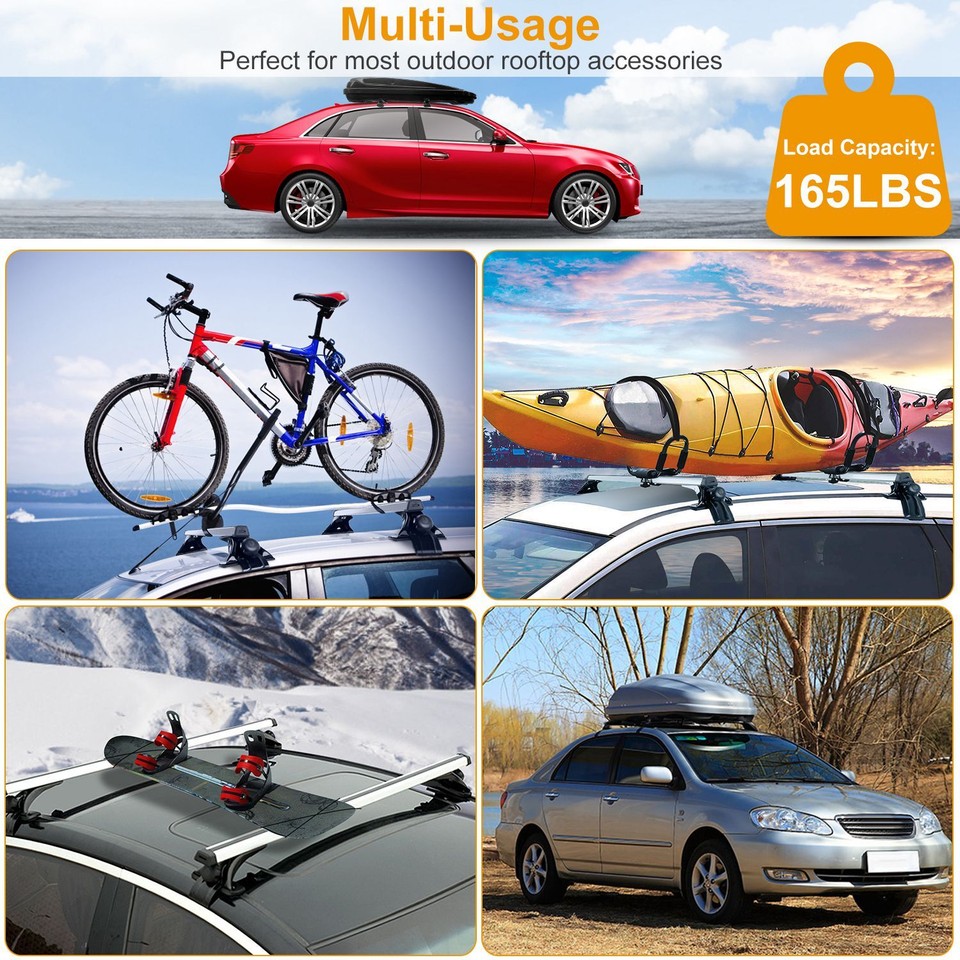 2PCS 48" Car Roof Rack Cross Bar Cargo Carrier Aluminum For Ford Fusion ...