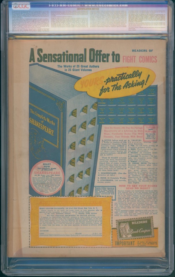 Fight Comics #4 (1940) ⭐ CGC 3.0 ⭐ Rare! Fiction House Golden Age Comic ...