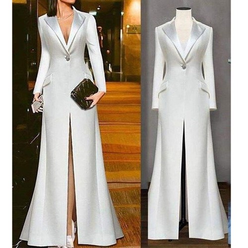 Fashion Women's Suits Long Blazer Party Prom Dress Formal Business Suit ...
